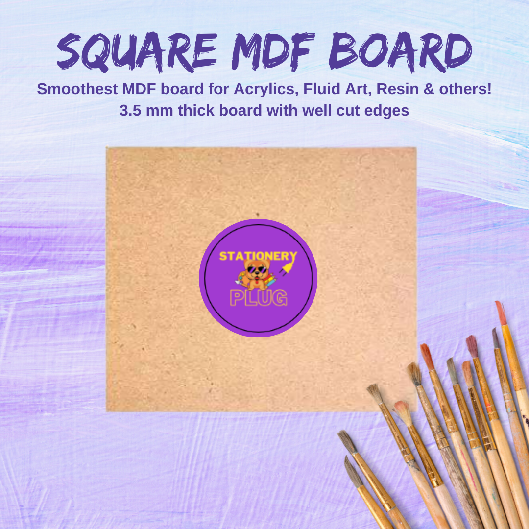 Square MDF Board for Art and Craft | 3.5 mm thick – Stationery Plug